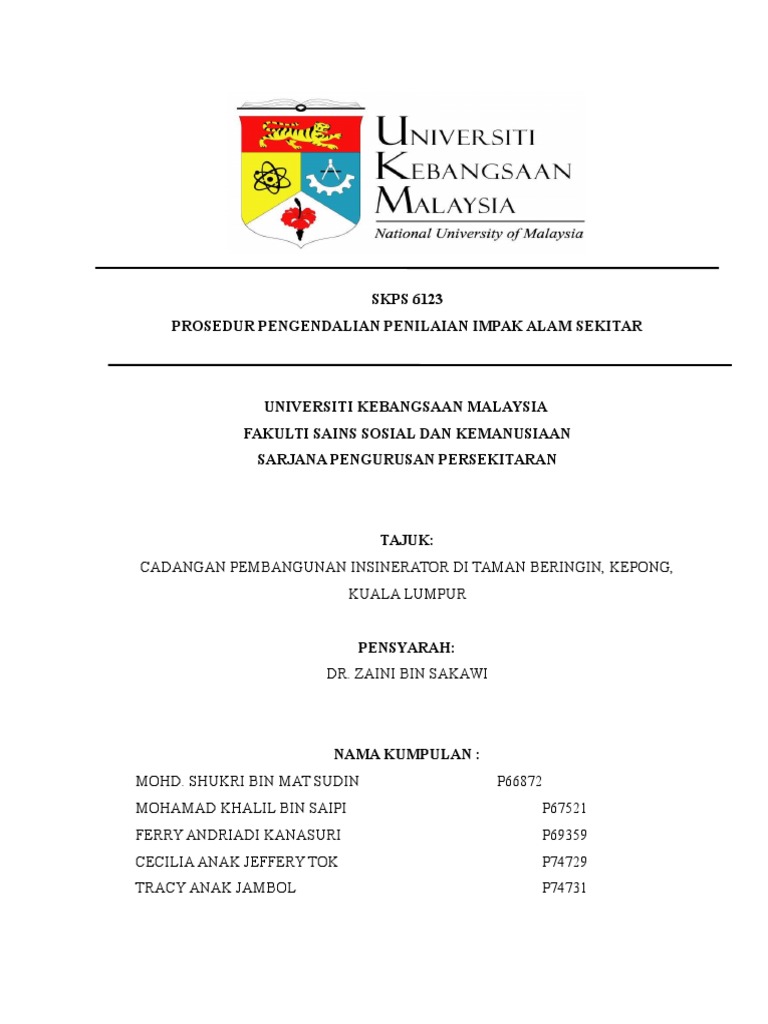 Cover Page Ukm | PDF