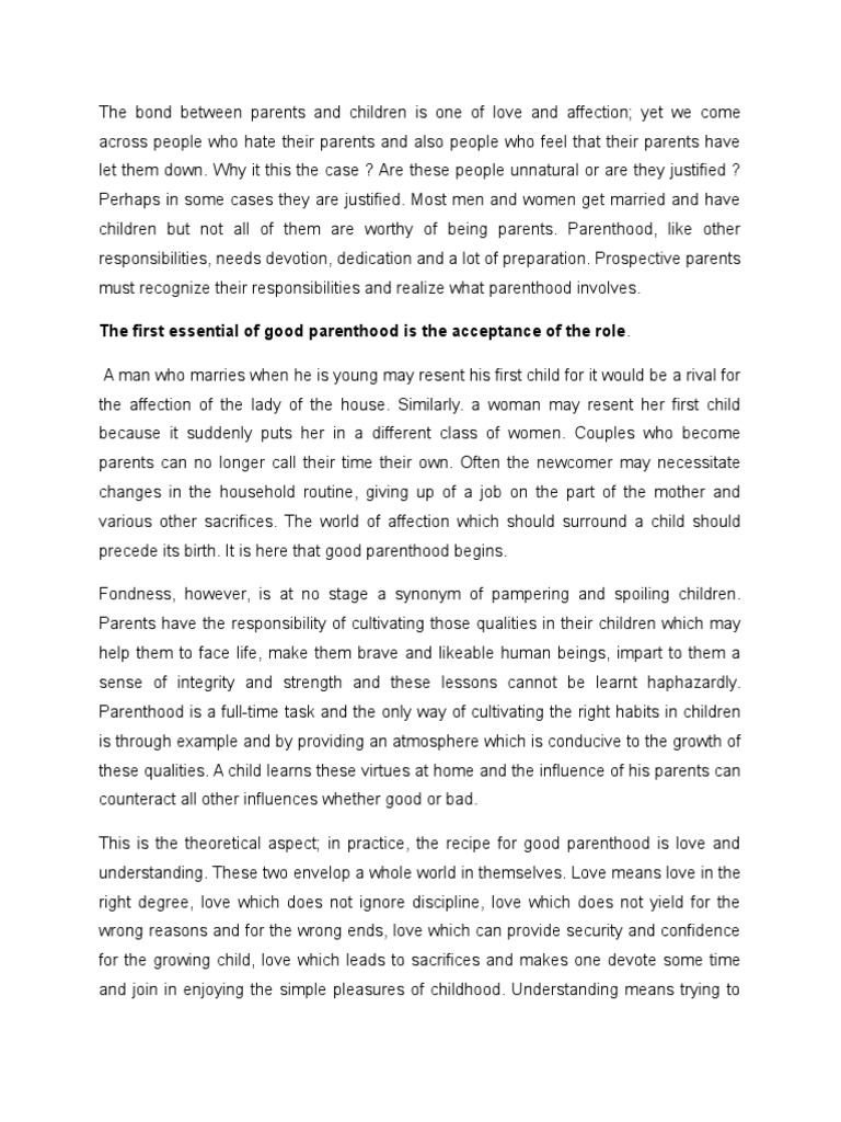 How To Be A Good Parent | PDF | Parenting | Relationships