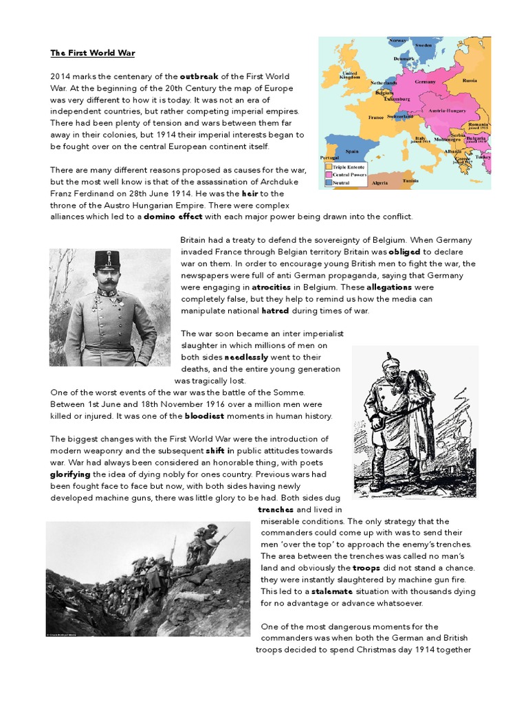 The First World War PDF | World War I | Trench Warfare