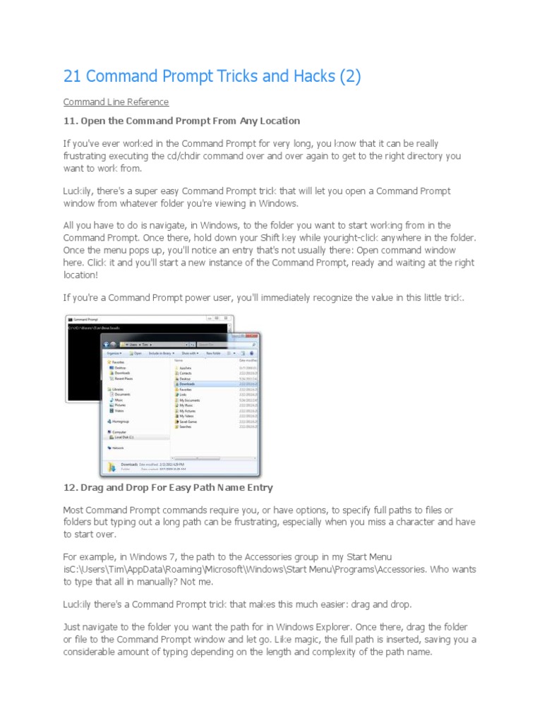 21 Command Prompt Tricks and Hacks Part 2 | PDF | Command Line Interface | Directory (Computing)