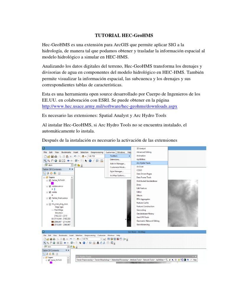 Tutorial Completo de HEC-GeoHMS | PDF | Arc Gis | Sistema de ...