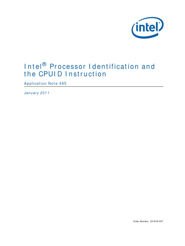 Intel Processor Identification and The CPUID Instruction | PDF | X86 Architecture | Intel