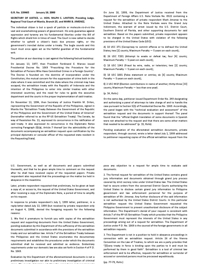 Crimpro 1 | PDF | Due Process Clause | Extradition