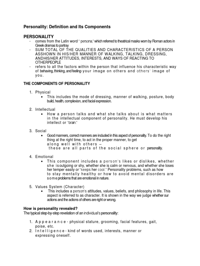 Personality and Its Components | PDF | Heredity | Beauty
