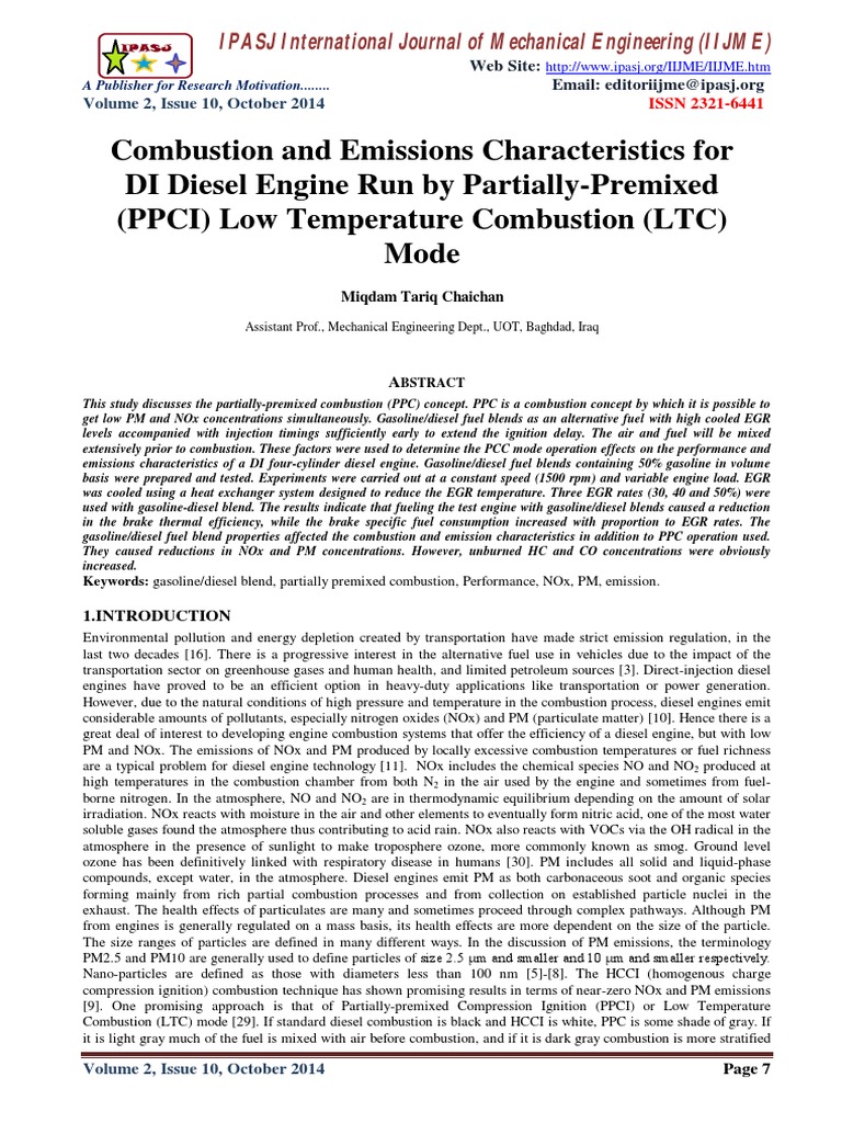 Combustion and Emissions Characteristics For DI Diesel Engine Run by ...