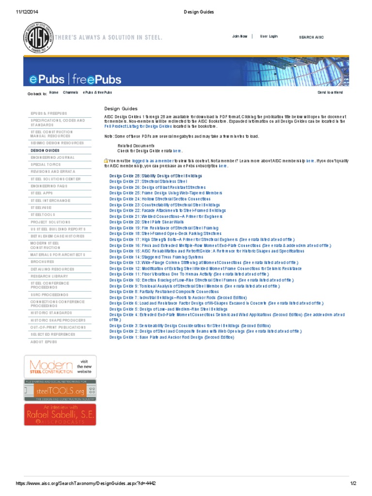 Design Guides: Join Now User Login Search Aisc | PDF | Framing ...