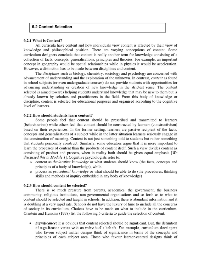 Tyler & Wheeler Curriculum Model | PDF | Teaching Method | Curriculum