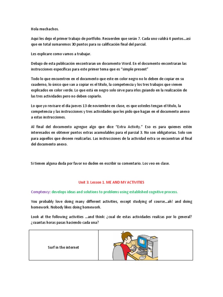 Instrucciones para el Primer Trabajo de Inglés | PDF | Science ...