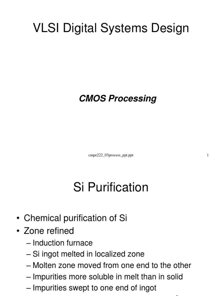 VLSI Digital Systems Design: CMOS Processing | Download Free PDF ...
