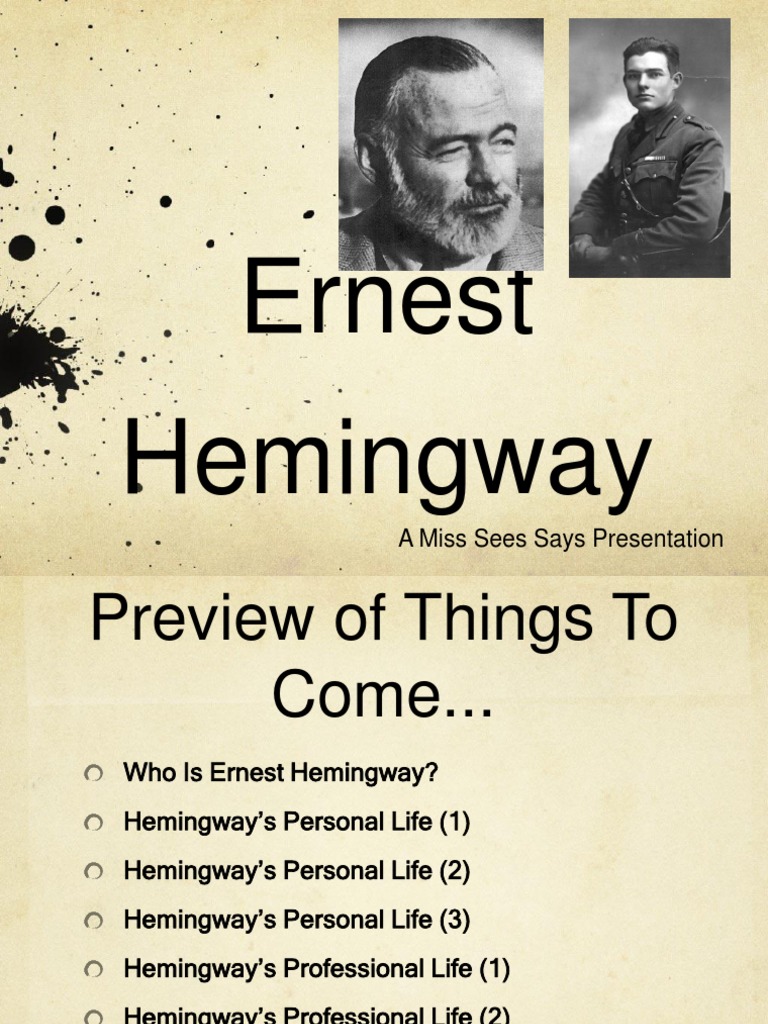 Ernest Hemingway PowerPoint | PDF | Ernest Hemingway