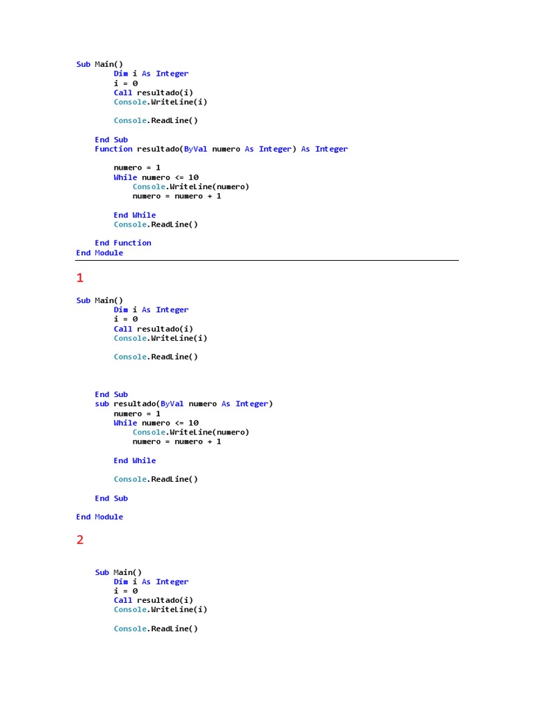 Visual Basic Loop Examples | PDF | Computers