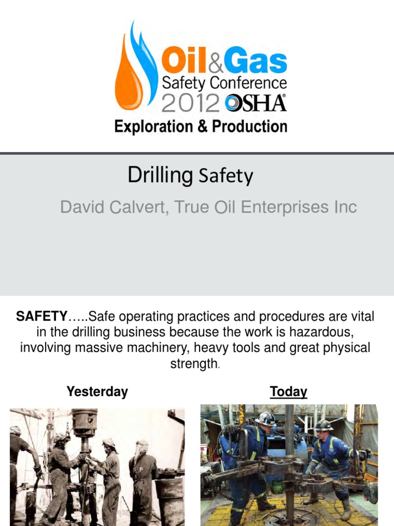 Drilling Safety | Occupational Safety And Health Administration ...