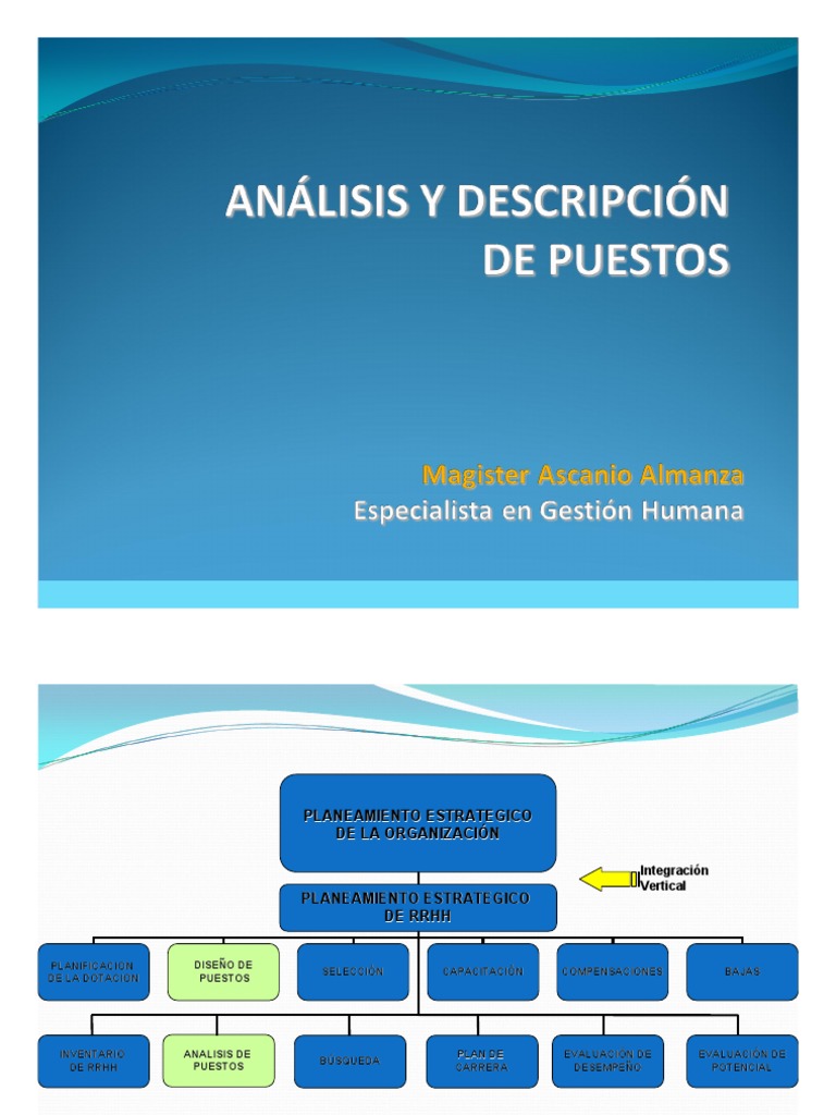 Analisis y Descripcion de Puestos | Descargar gratis PDF | Liderazgo | Ciencia cognitiva