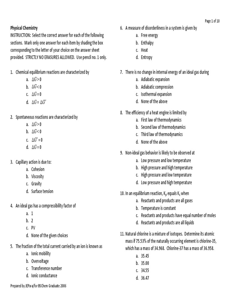 Physical Chemistry Board Exam Questions | Gases | Chemistry