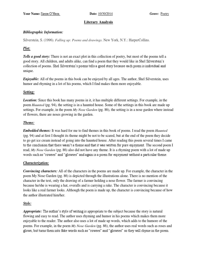 Literary Analysis Form-Poetry | PDF | Poetry