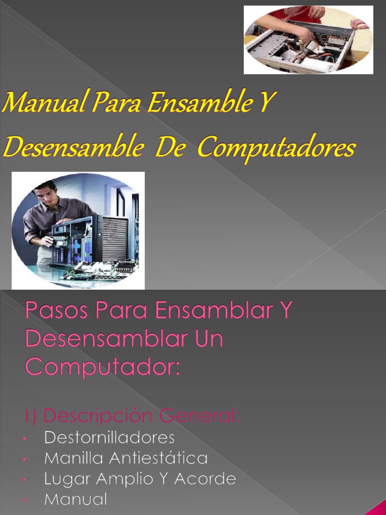 Manual para Ensamble Y Desensamble de Computadores | PDF