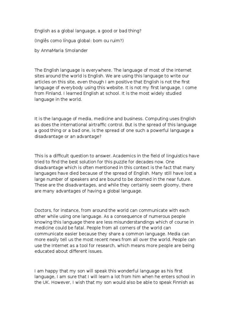 English As A Global Language | PDF