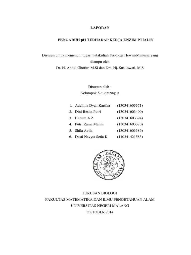 Laporan Fisheman Enzim Ptialin | PDF