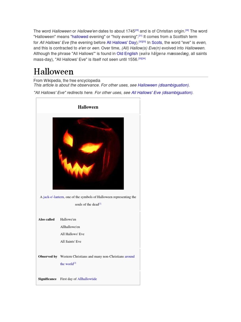 The Word Halloween | PDF | Halloween | Trick Or Treating