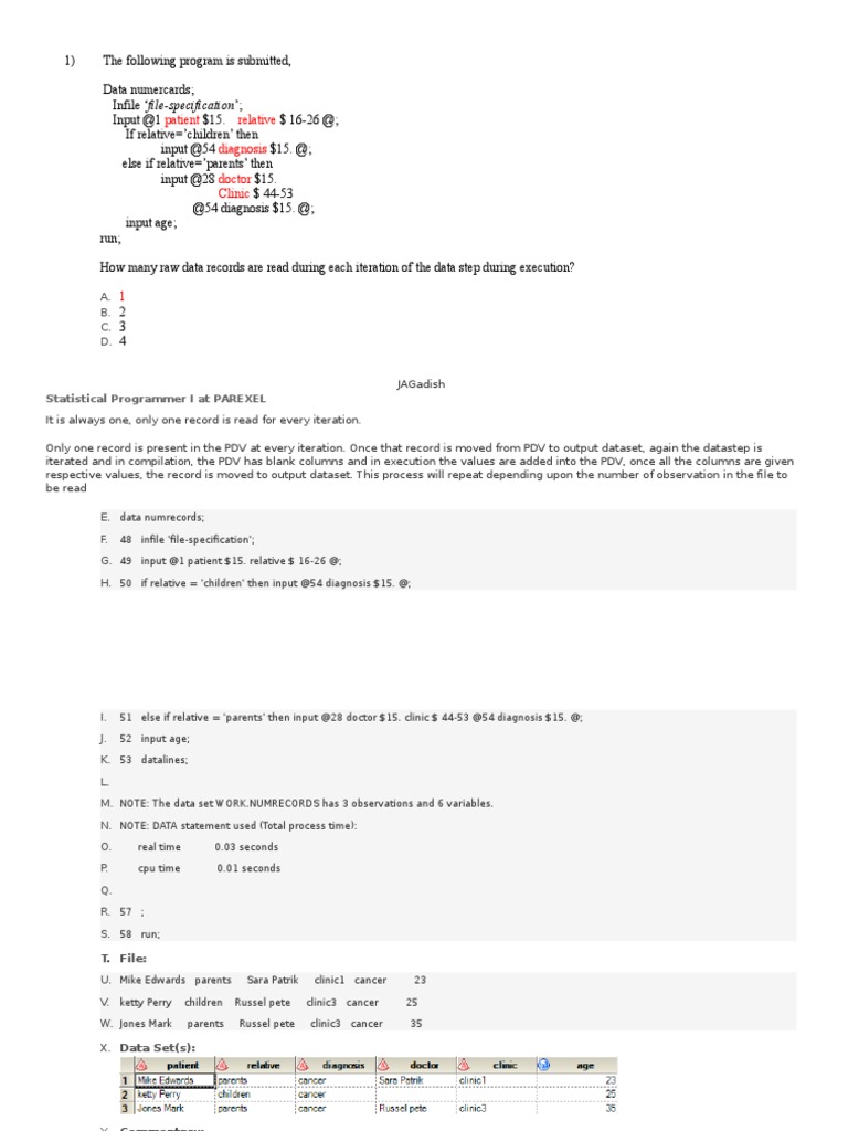 194936285-Sample-Exam-for-sas-base.doc | Sas (Software) | String ...
