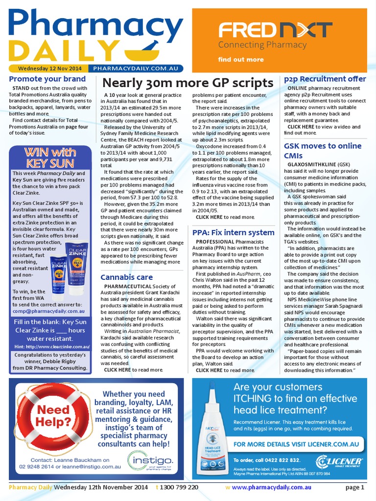 Nearly 30m More GP Scripts: WIN With Key Sun | PDF | Pharmacy | Medical ...