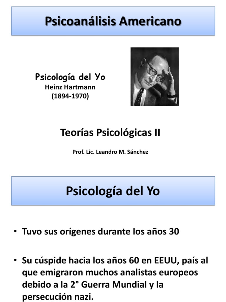 Psicologia Del Yo Hartmann | PDF | Psicología del ego | Carné de identidad