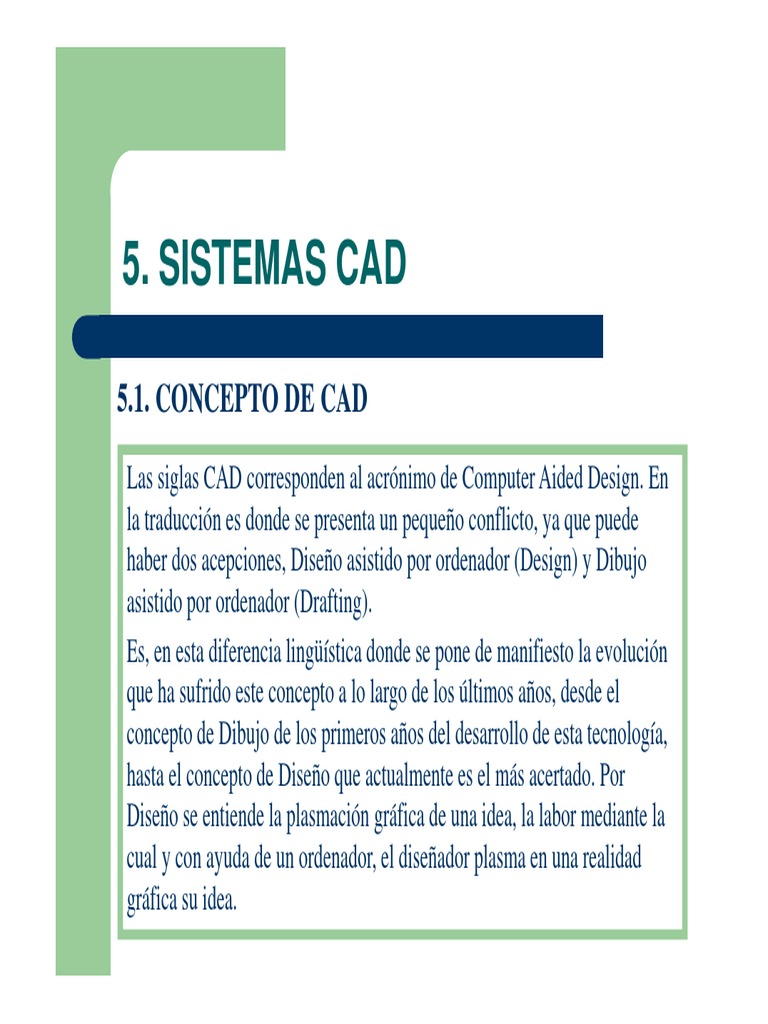 05 Sistemas Cad Cam (Cad) | PDF | Diseño asistido por ordenador | Diseño