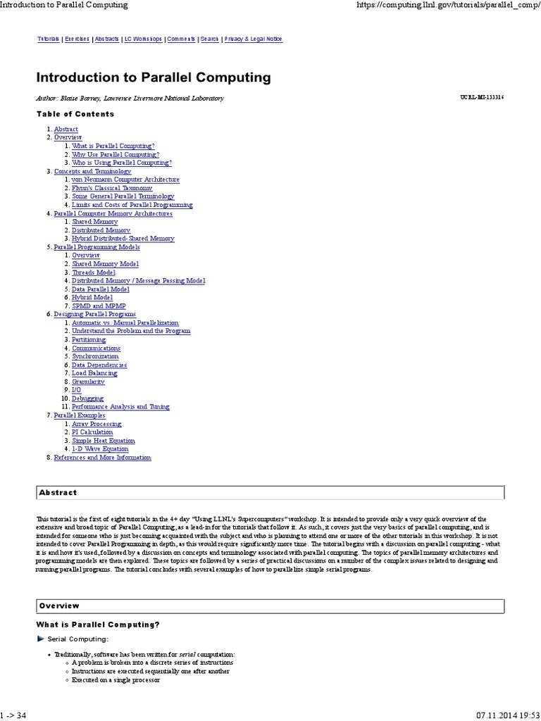 Introduction To Parallel Computing | PDF | Parallel Computing | Thread ...