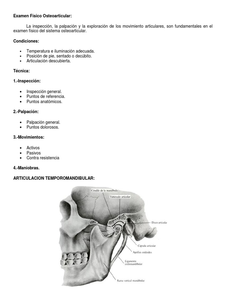 Examen Físico Osteoarticular | PDF | Hombro | Rodilla