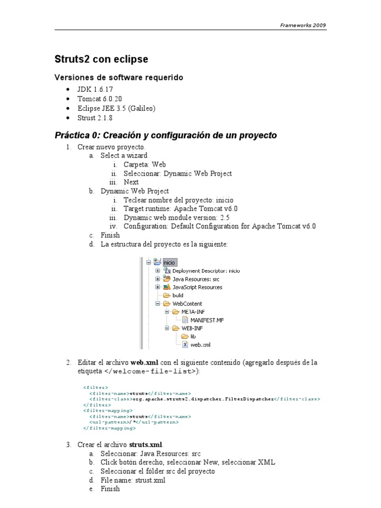 Configuración de Struts2 en Eclipse | PDF | Páginas del servidor Java ...