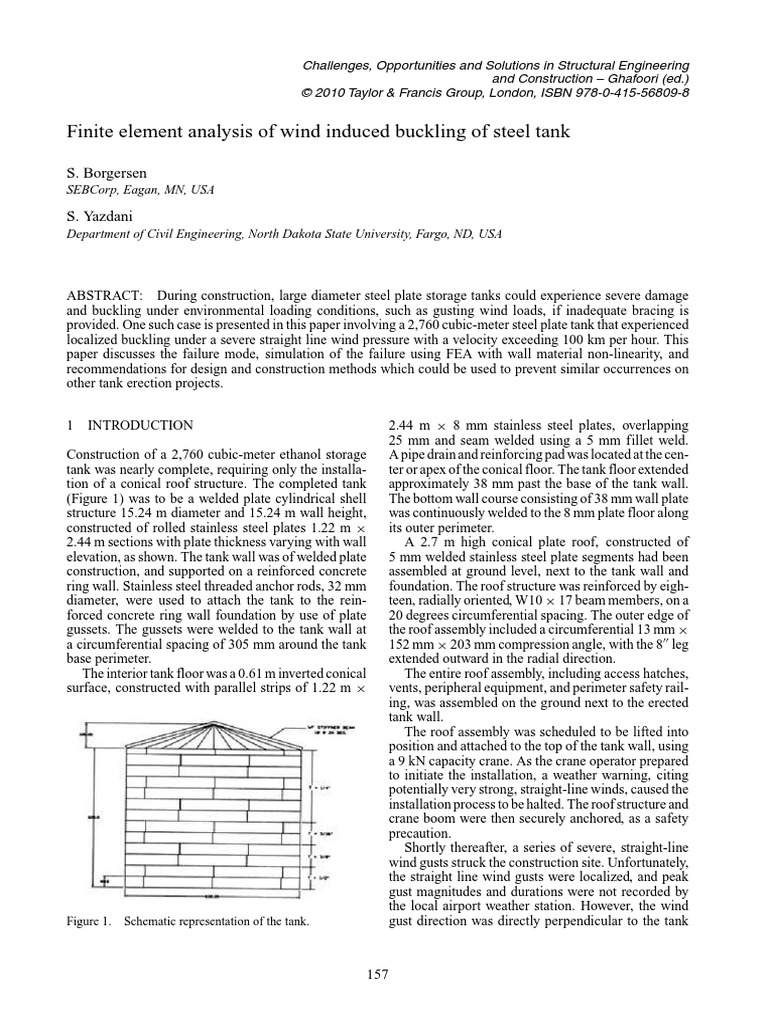 3.4 Finite Element Analysis of Wind Induced Buckling of Steel Tank | Download Free PDF | Yield ...