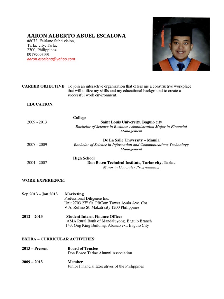 Aaron Resume | PDF | Makati | Business