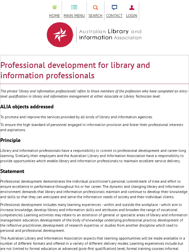Professional Development for Librarians | PDF | Professional ...