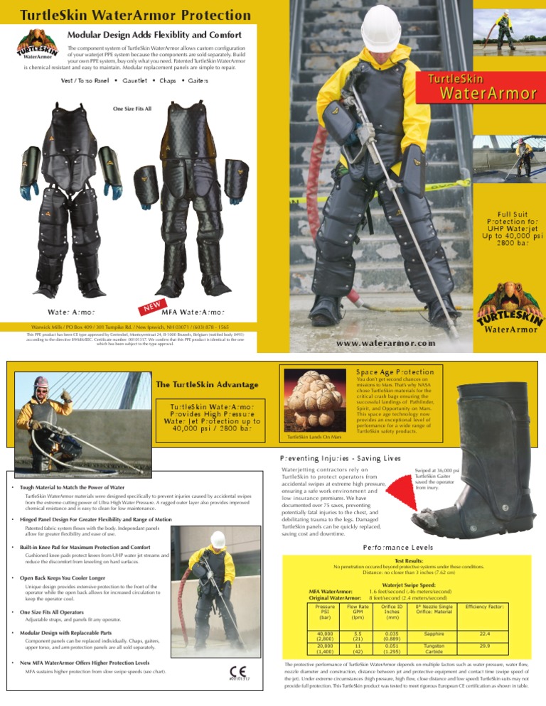 TurtleSkin WaterArmor Information | PDF | Jet Engine | Nozzle