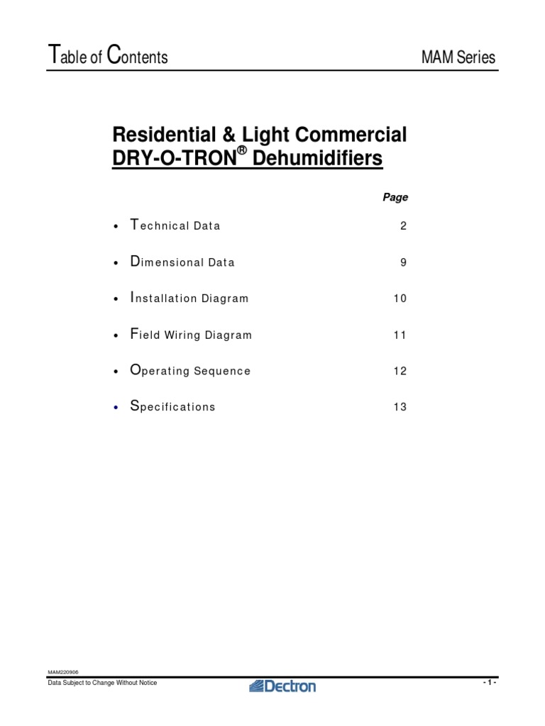 MAM Technical Specification | PDF | Air Conditioning | Heat Exchanger