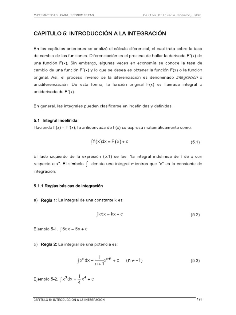 Capitulo 5-Integracion | PDF | Excedente económico | Integral