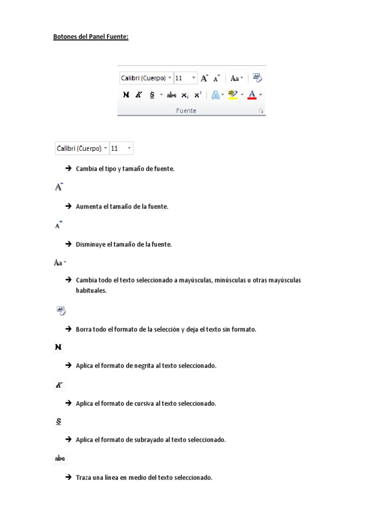 Botones Del Panel Fuente | PDF
