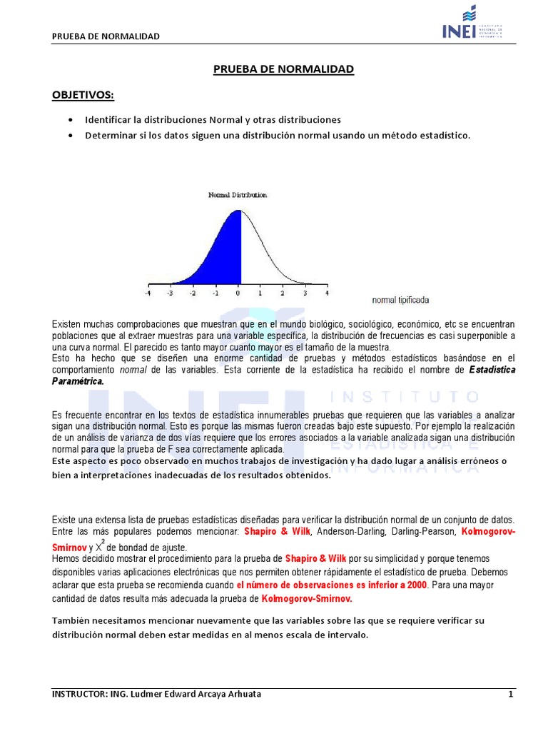 1.Prueba de Normalidad | Distribución normal | Estadísticas