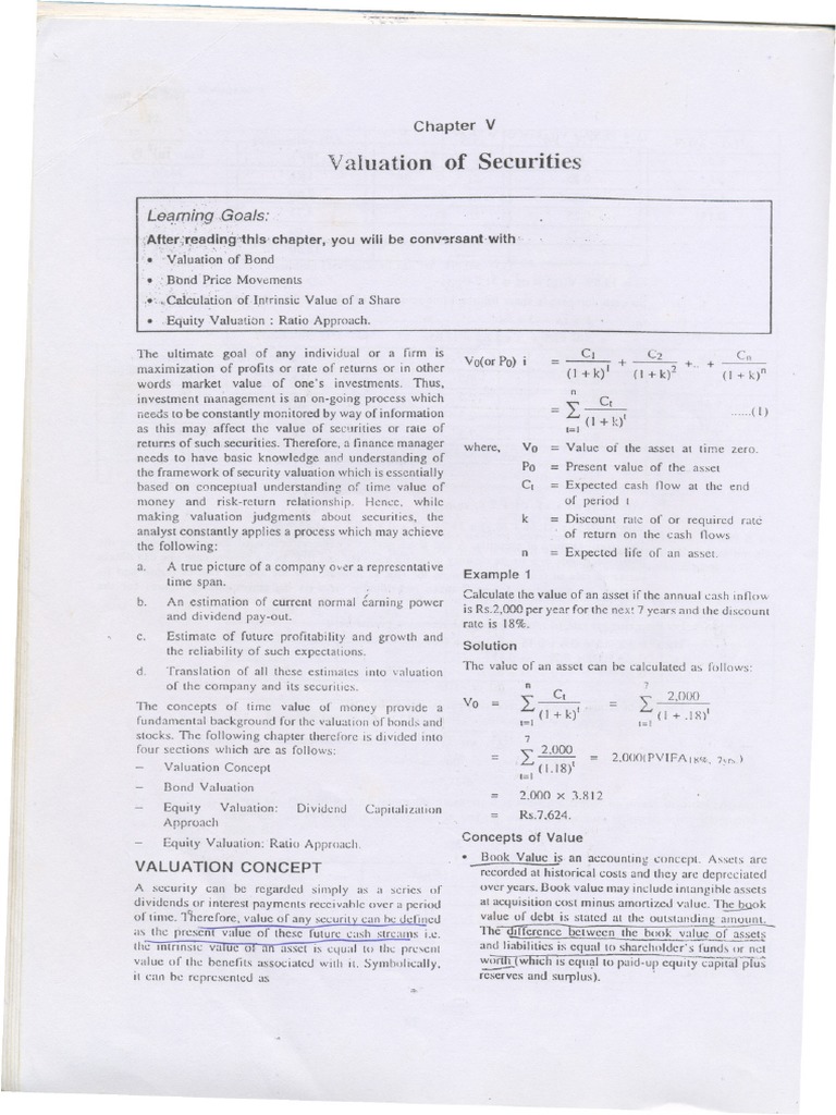 Valuation of Securities | PDF | Bonds (Finance) | Yield (Finance)