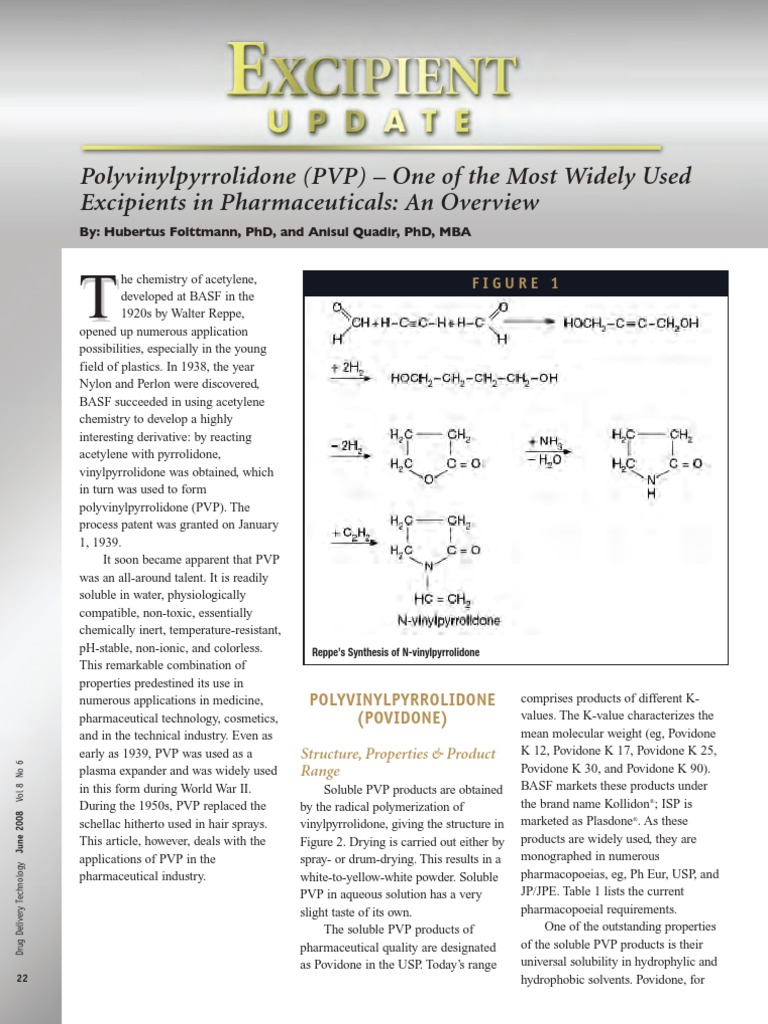PVP | PDF | Tablet (Pharmacy) | Solubility