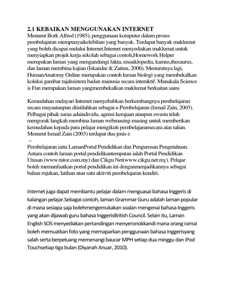 Kebaikan Dan Keburukan Internet | PDF