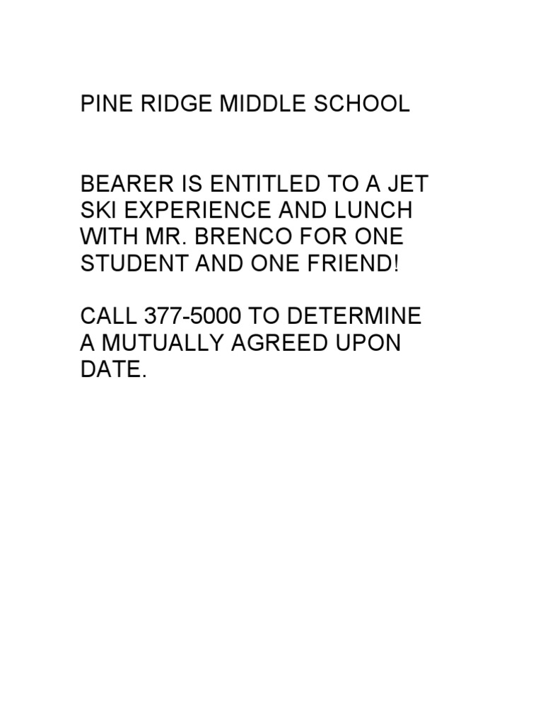 Pine Ridge Middle School | PDF