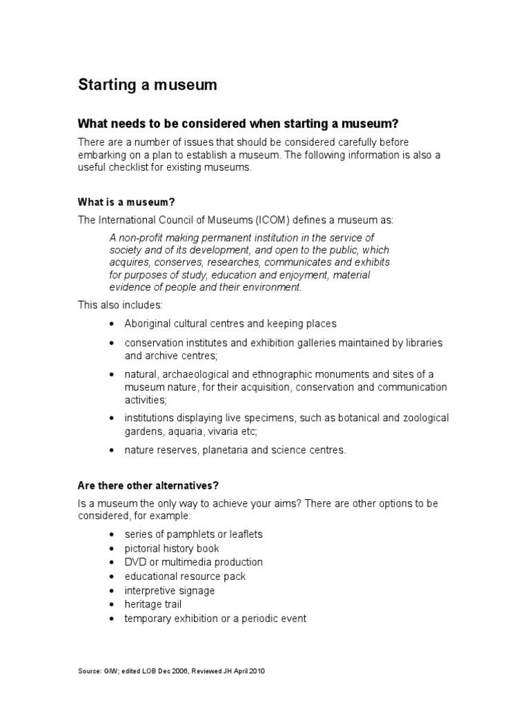 Museum: The Basics | PDF | Museum | Library And Museum