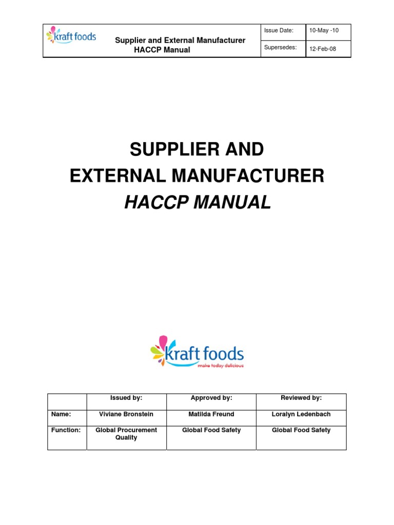 Supplier HACCP Manual | PDF | Food Allergy | Hazard Analysis And ...