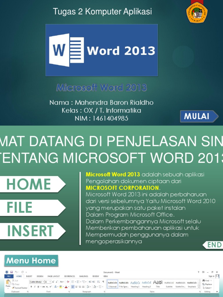 Penjelasan Microsoft Word 2013 | PDF | Karier & Perkembangan