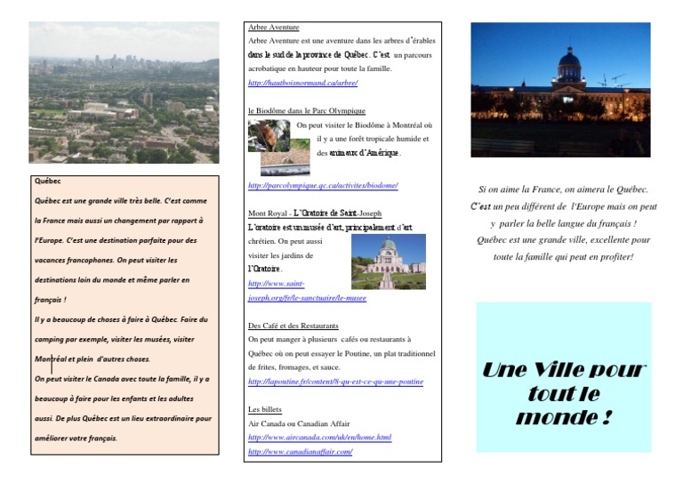 Brochure Touristique de Québec | PDF
