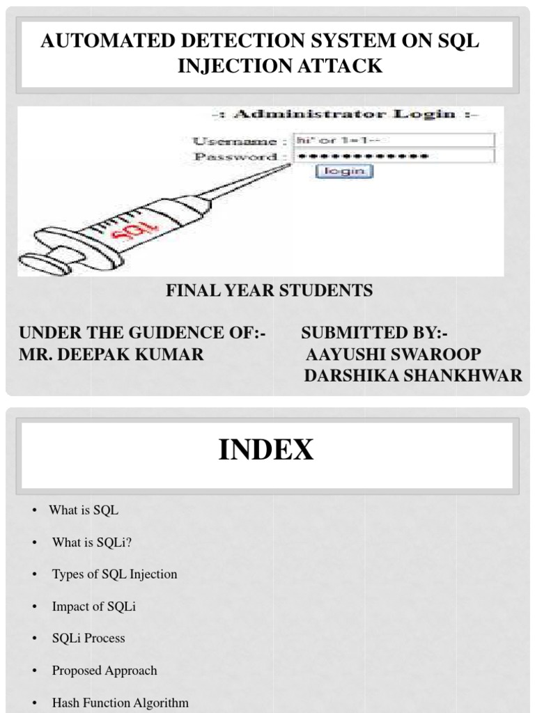 Final Year Project | PDF | Sql | Computer Network Security
