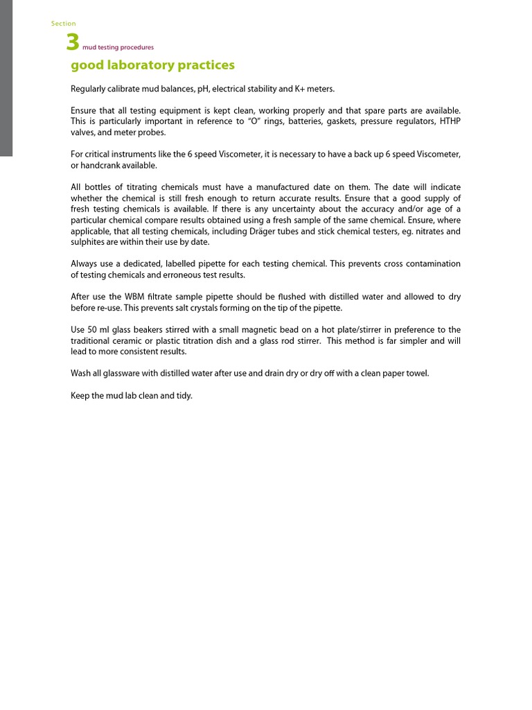 Good Laboratory Practices: Mud Testing Procedures | PDF
