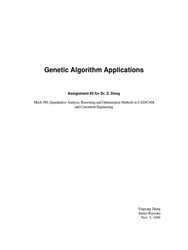 Genetic Algorithm Applications | PDF