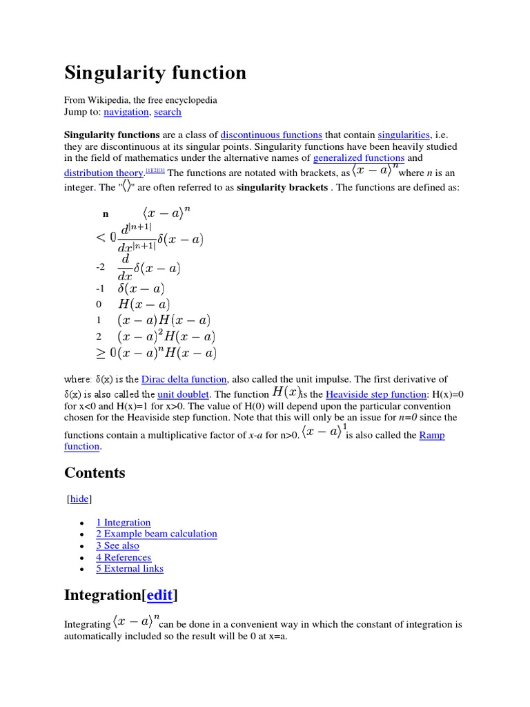 Singularity Function